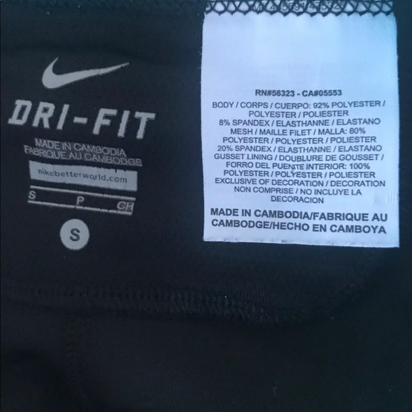 Nike Pants And Jumpsuits Nike Drifit Running Black Blue Crop Leggings